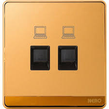 Jual Nero Decora Q7 Saklar 2 Gang Data Outlet CAT6 Gold Q7PCA2-G ...